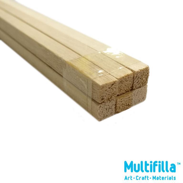 Timber Strips 5.7mm x 5.7mm x 60cm - 6pcs | Multifilla